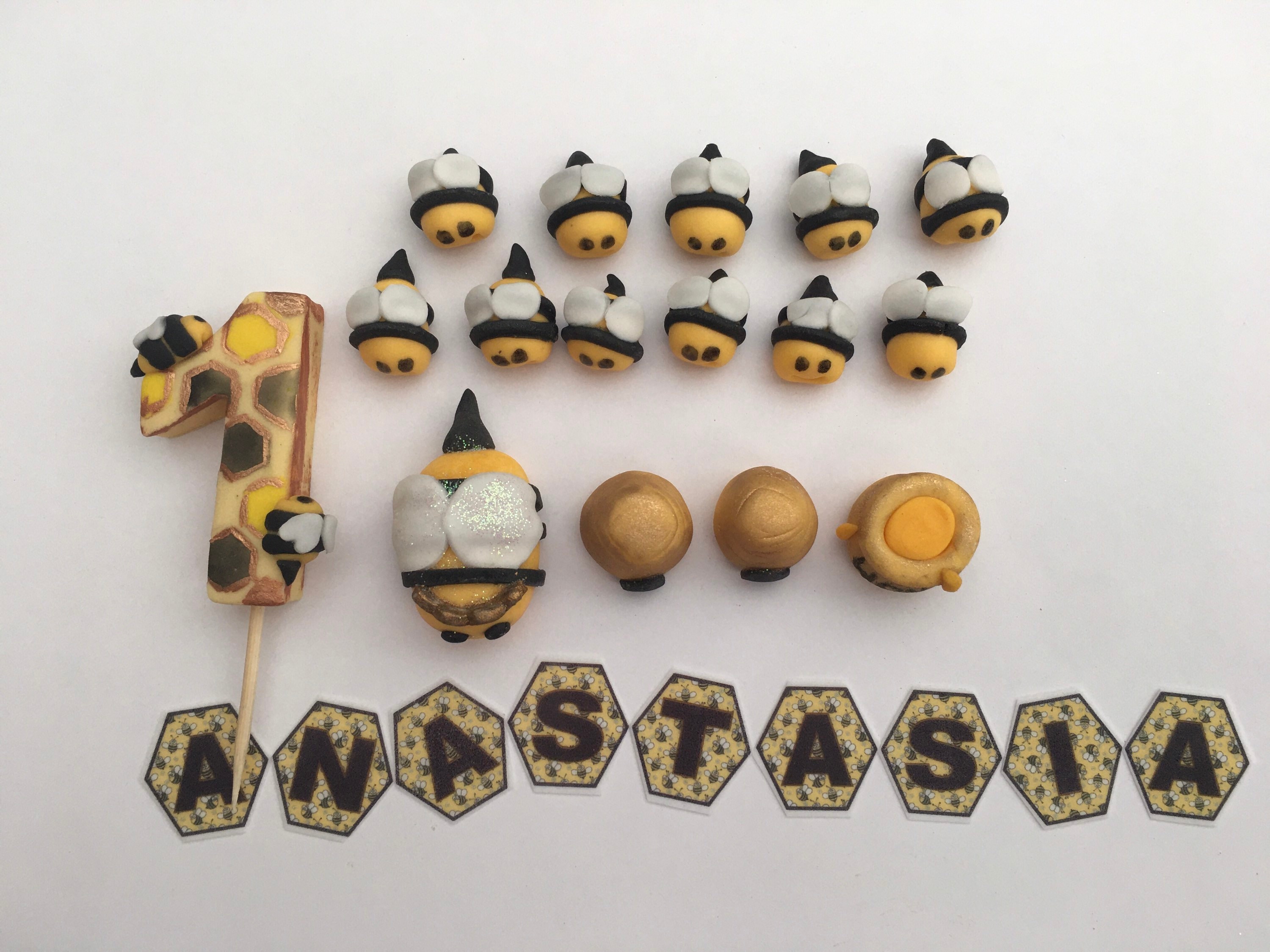 Edible Bumble Bees Fondant Sugar Paste Decoration Cake and | Etsy