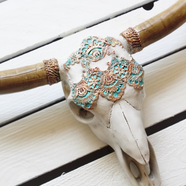 Longhorn Carved Skull - Etsy