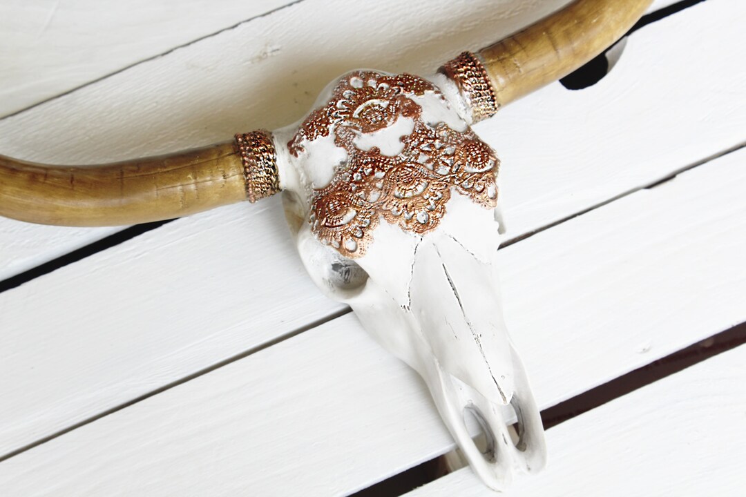 Copper Carved Longhorn Skull Gift for Her Longhorn Wall Decor - Etsy