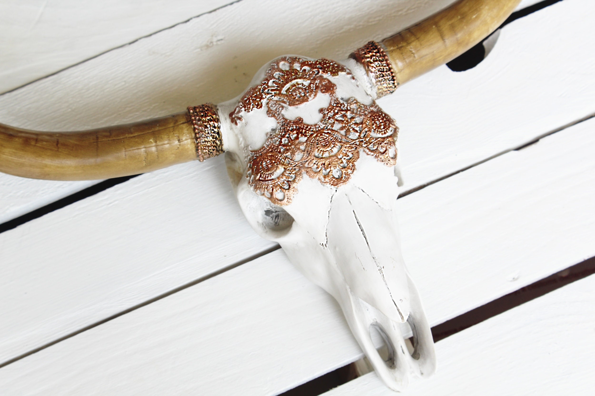 Copper Carved Longhorn Skull Gift for Her Longhorn Wall Decor - Etsy