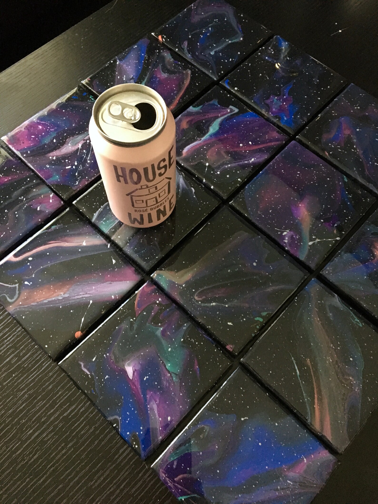 Galaxy Coasters Tile Coaster Set Original Fluid Acrylic Galaxy - Etsy