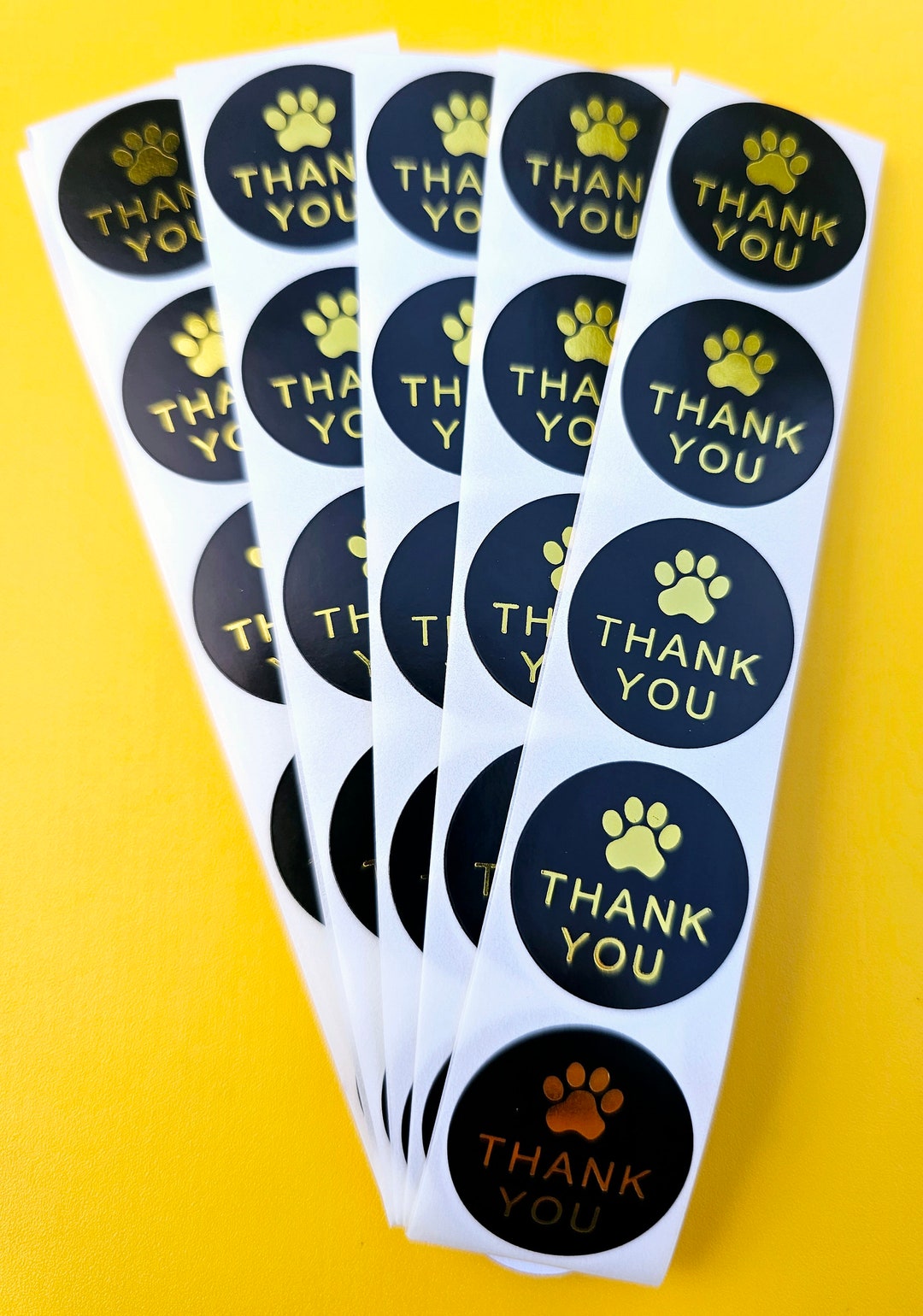 Thank You Dog Bear Foot Wedding Event Sticker Label Customer Small ...