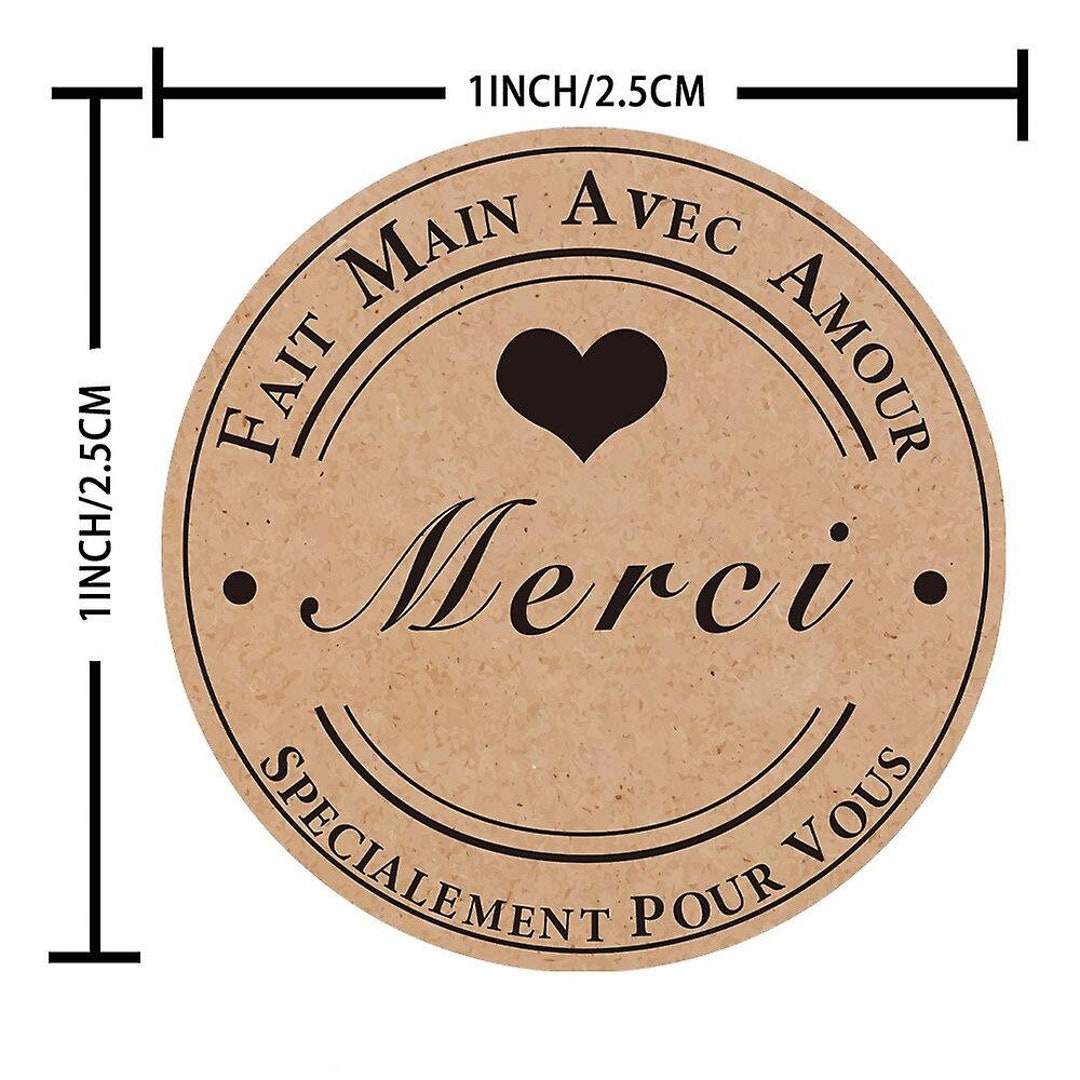 Merci Thank You French Wedding Event Party Sticker Label Tag Customer ...