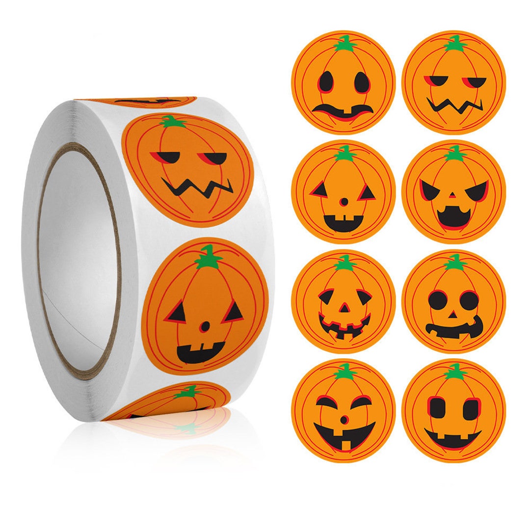 Halloween Holiday Thank You Pumpkin Sticker Label Tag Customer Small ...