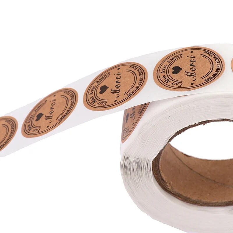 Merci Thank You French Wedding Event Party Sticker Label Tag Customer ...