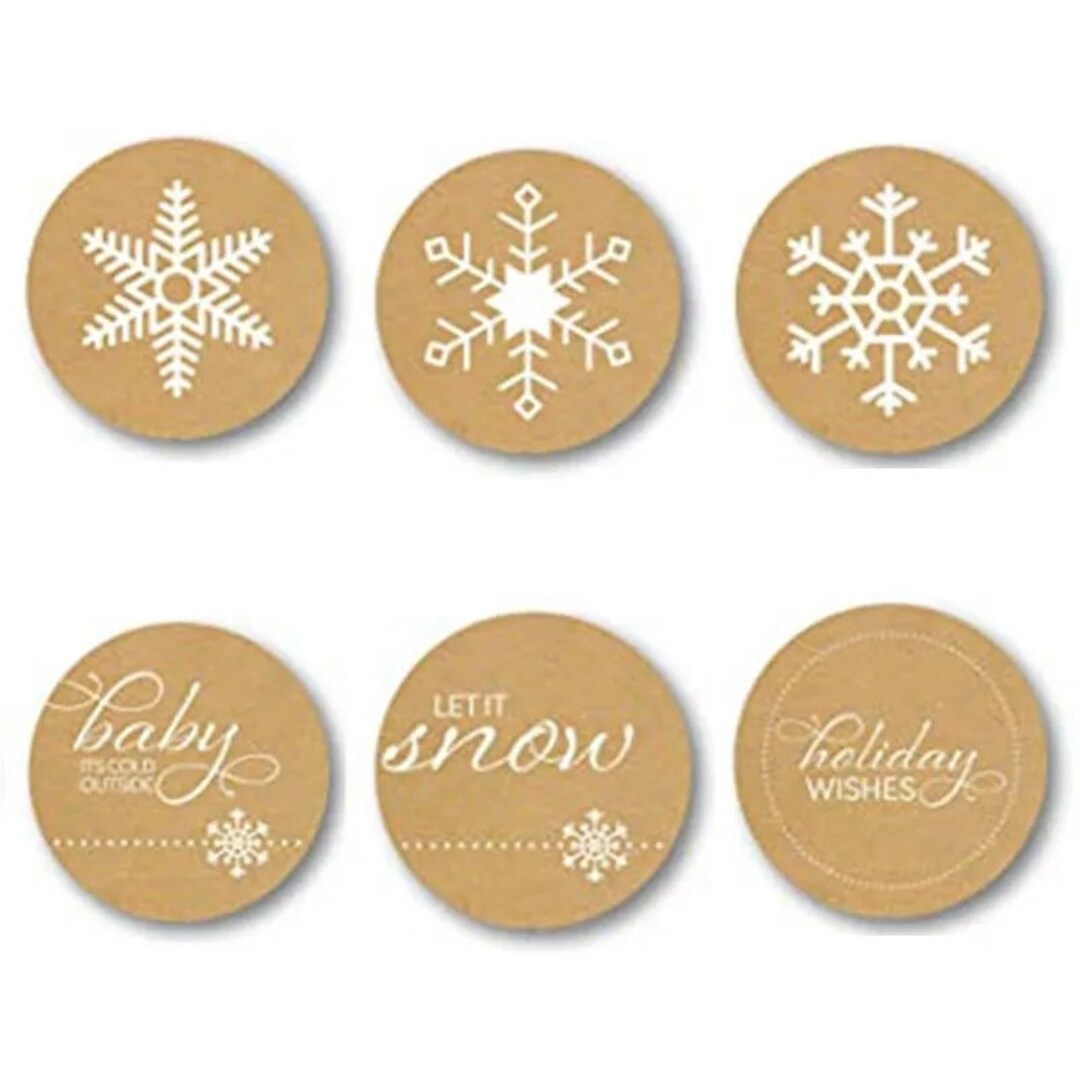 Merry Christmas Holiday Party Thank You Snowflake Sticker Label Tag ...