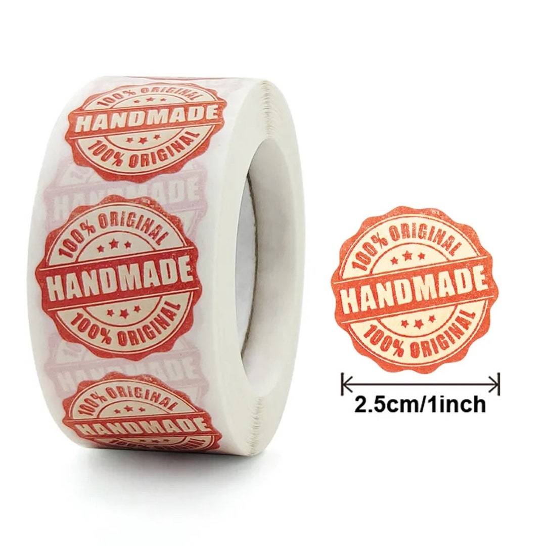 Handmade 100% Original Thank You Sticker Label Tag Customer Small ...