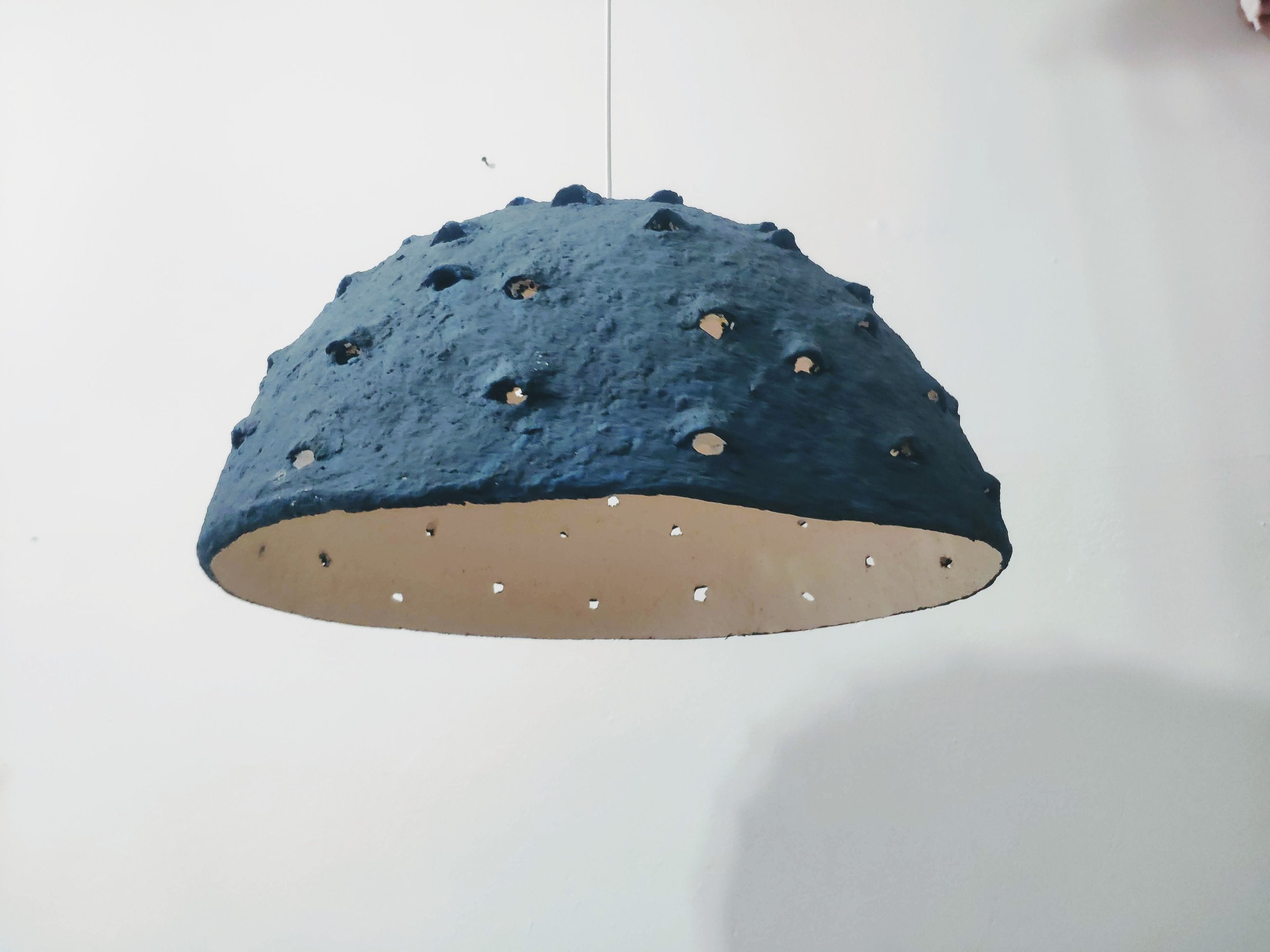 Moon Night Light | Large Blue and White Paper Lamp Shade | Art Deco ...