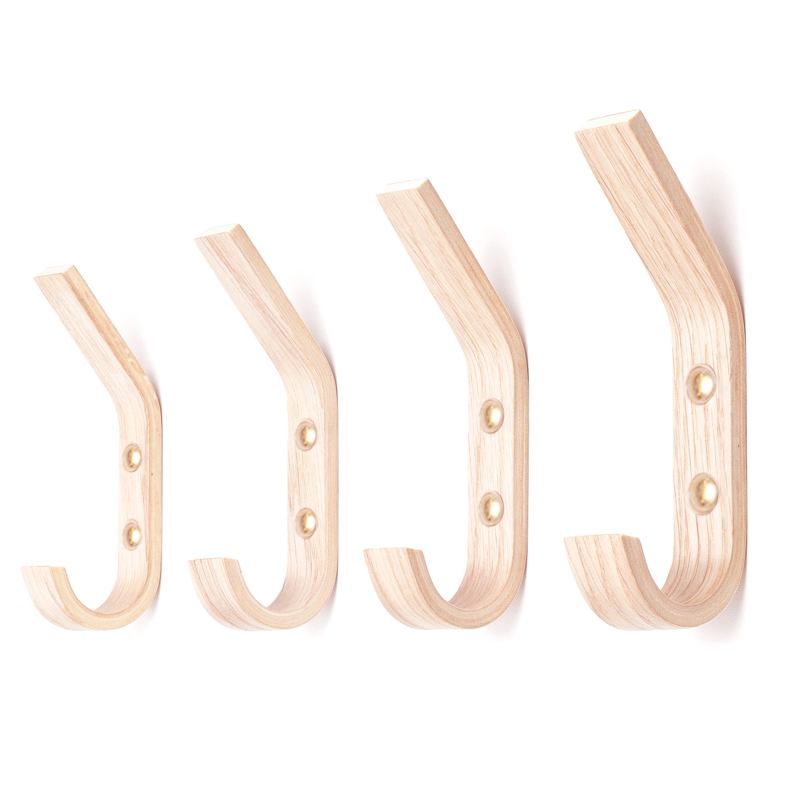 Set of 4 Wooden Mounted Single Wall Hooks for Storage - Etsy Canada