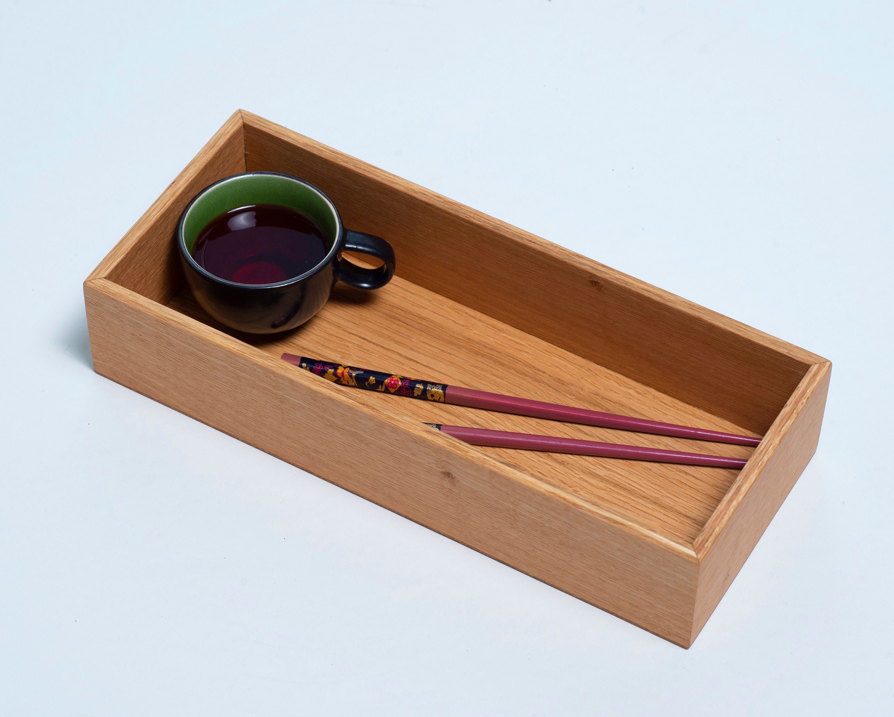 Sustainable Oak Wood Box Tray for Office Desk Drawer | Etsy