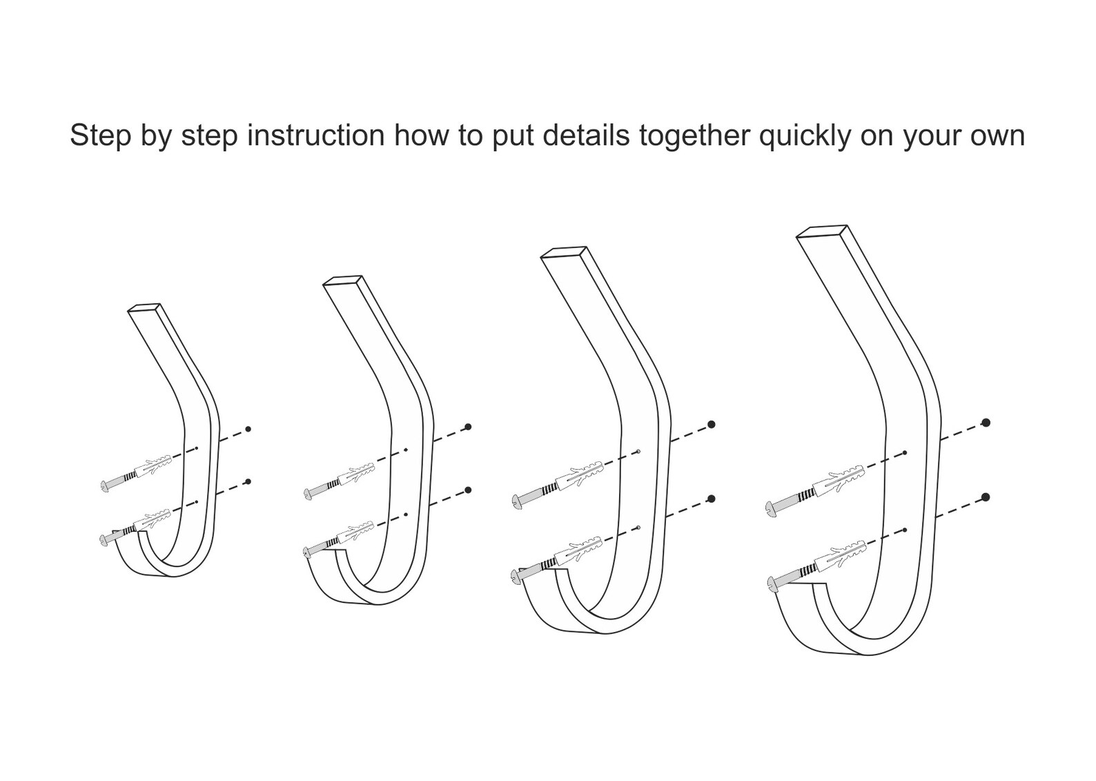 Set of 4 Wooden Mounted Single Wall Hooks for Storage - Etsy