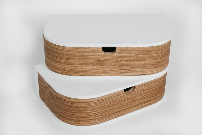 Entryway Retro Floating Console Modern Floating Wooden - Etsy