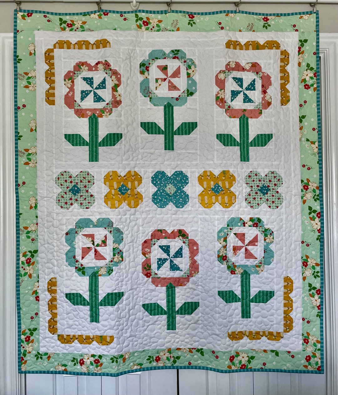 Picker's Patch Floral Handmade Quilt/ Wall Hanging 46" X 54" - Etsy