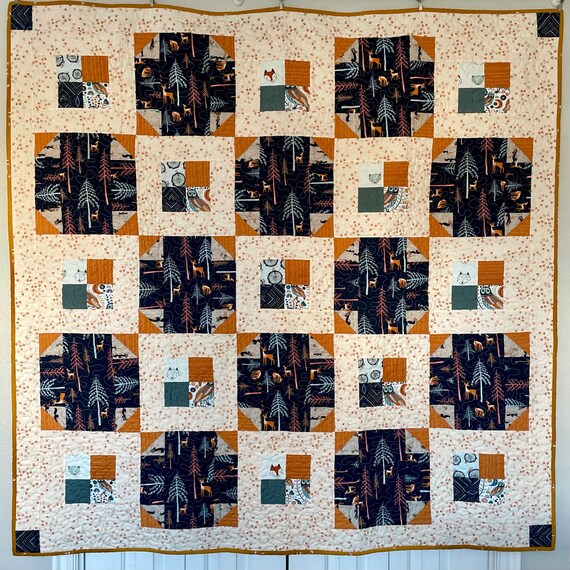 Into the Woods Handmade Quilt 60x60 | Etsy