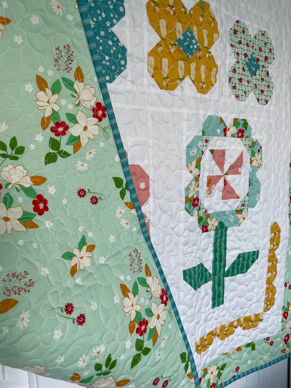 Picker's Patch Floral Handmade Quilt/ Wall Hanging 46" X 54" - Etsy