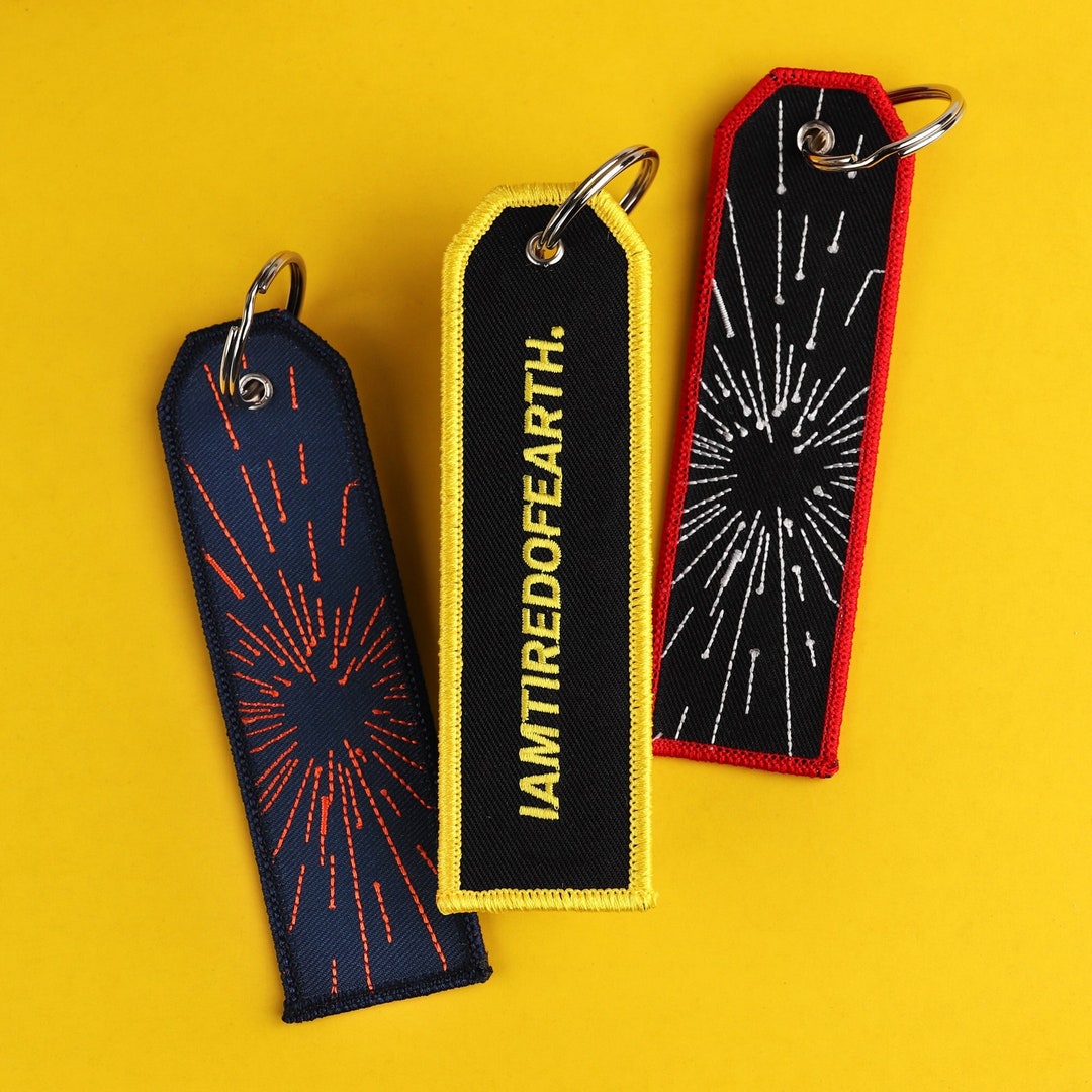 Space Travel Embroidered Key Ring - Etsy