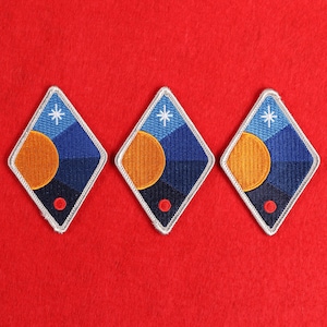 Sun, Star, Satellite - Embroidered Patch - Etsy UK