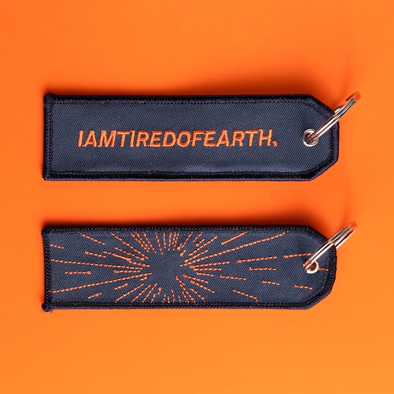 Space Travel Embroidered Key Ring | Etsy