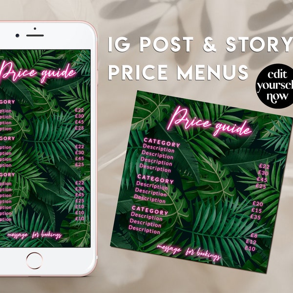 Price List Instagram - Etsy