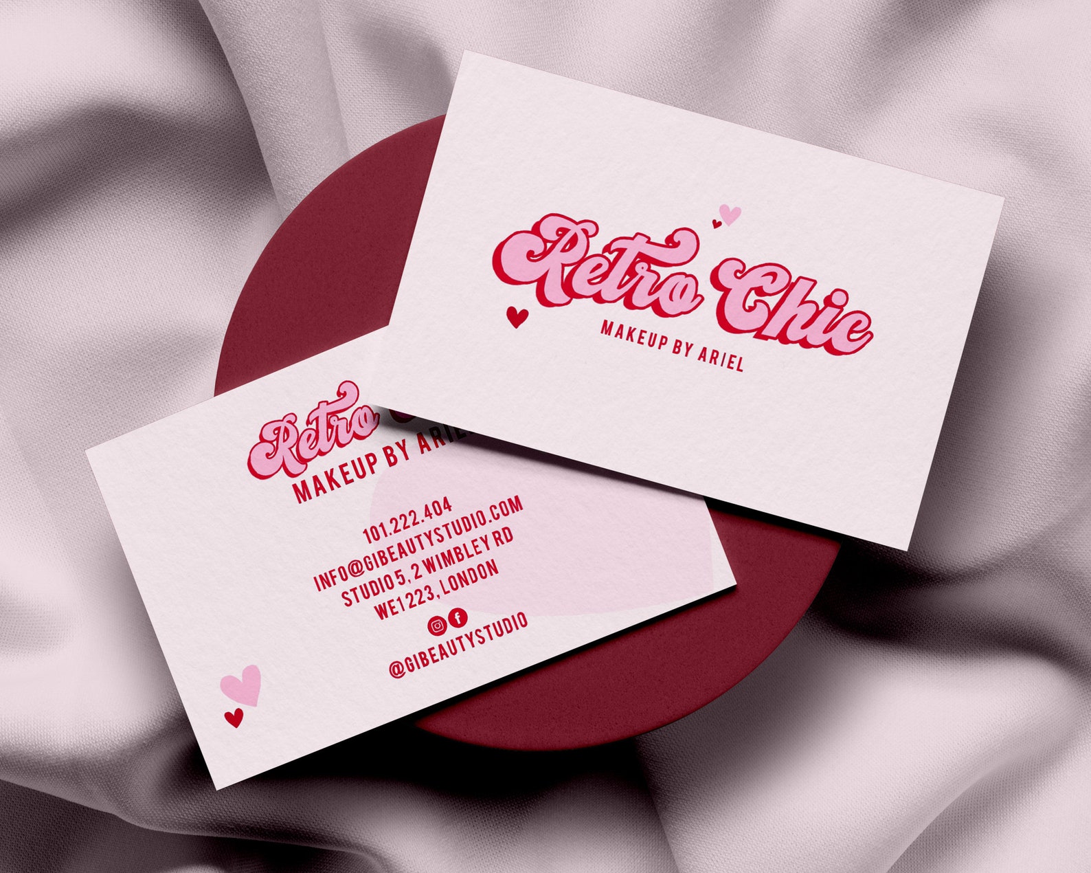 Pink Retro Logo Editable Funky Logo Set Bohemian Beauty Logo | Etsy