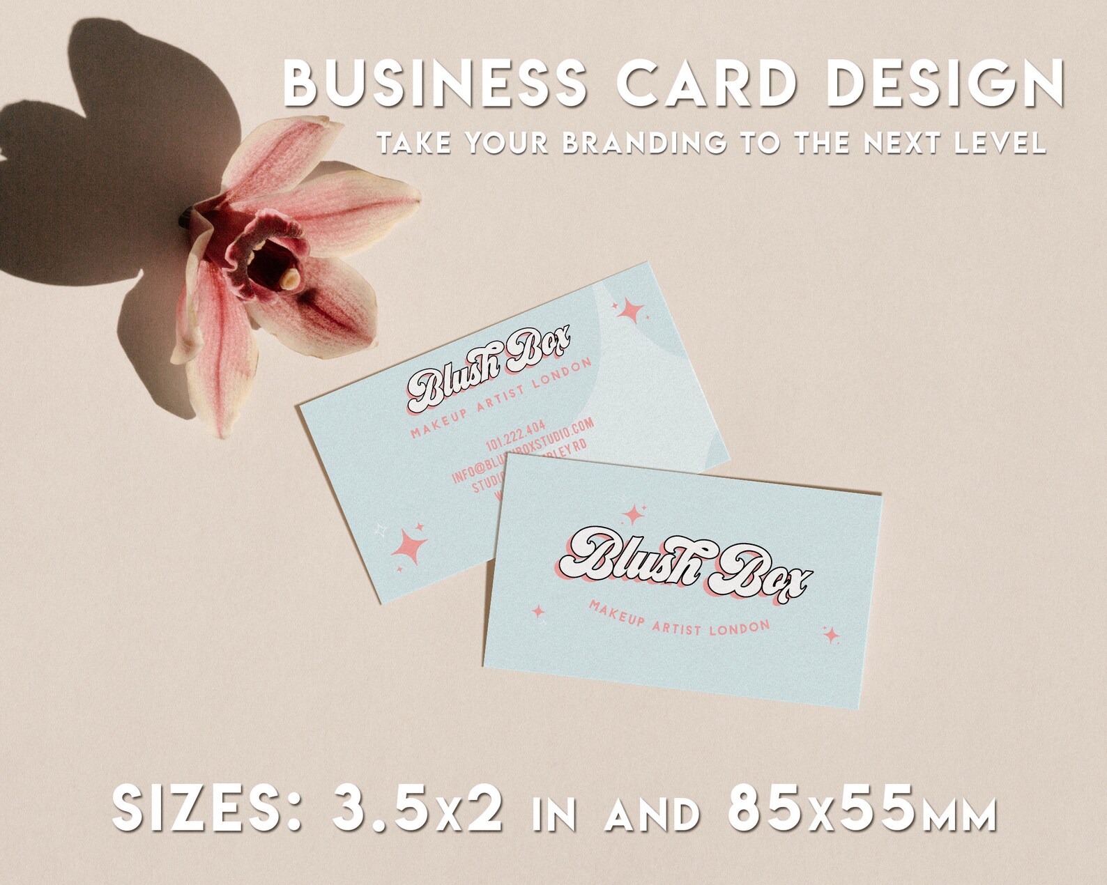 Baby Pink Blue Retro Logo Editable Logo Set Bohemian Beauty | Etsy