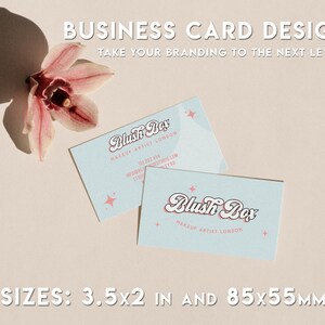 Baby Pink Blue Retro Logo Editable Logo Set Bohemian Beauty - Etsy