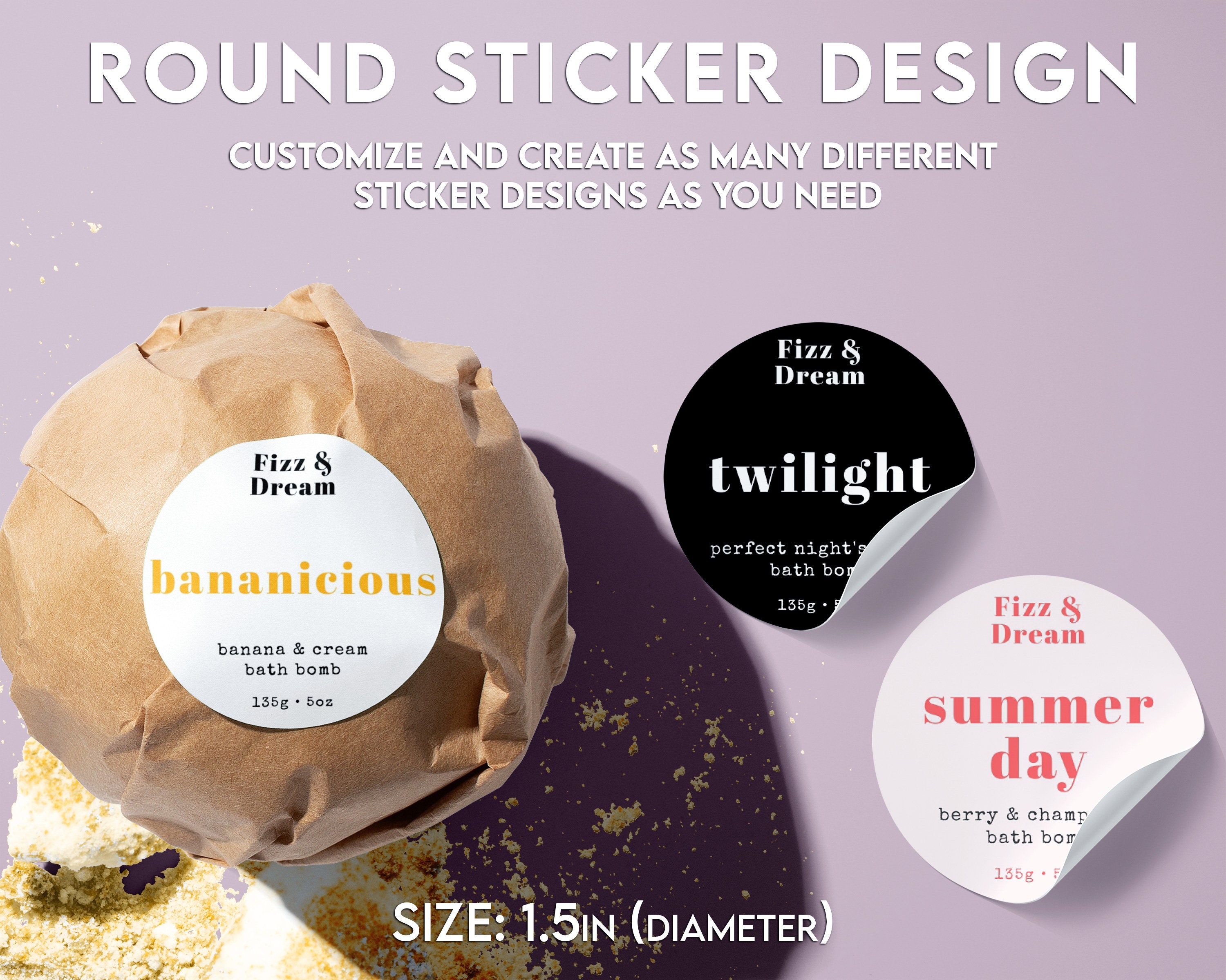 Belly Band Template Round Sticker Design Editable Bath Bomb - Etsy UK