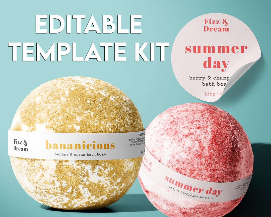 Belly Band Template Round Sticker Design Editable Bath Bomb - Etsy UK
