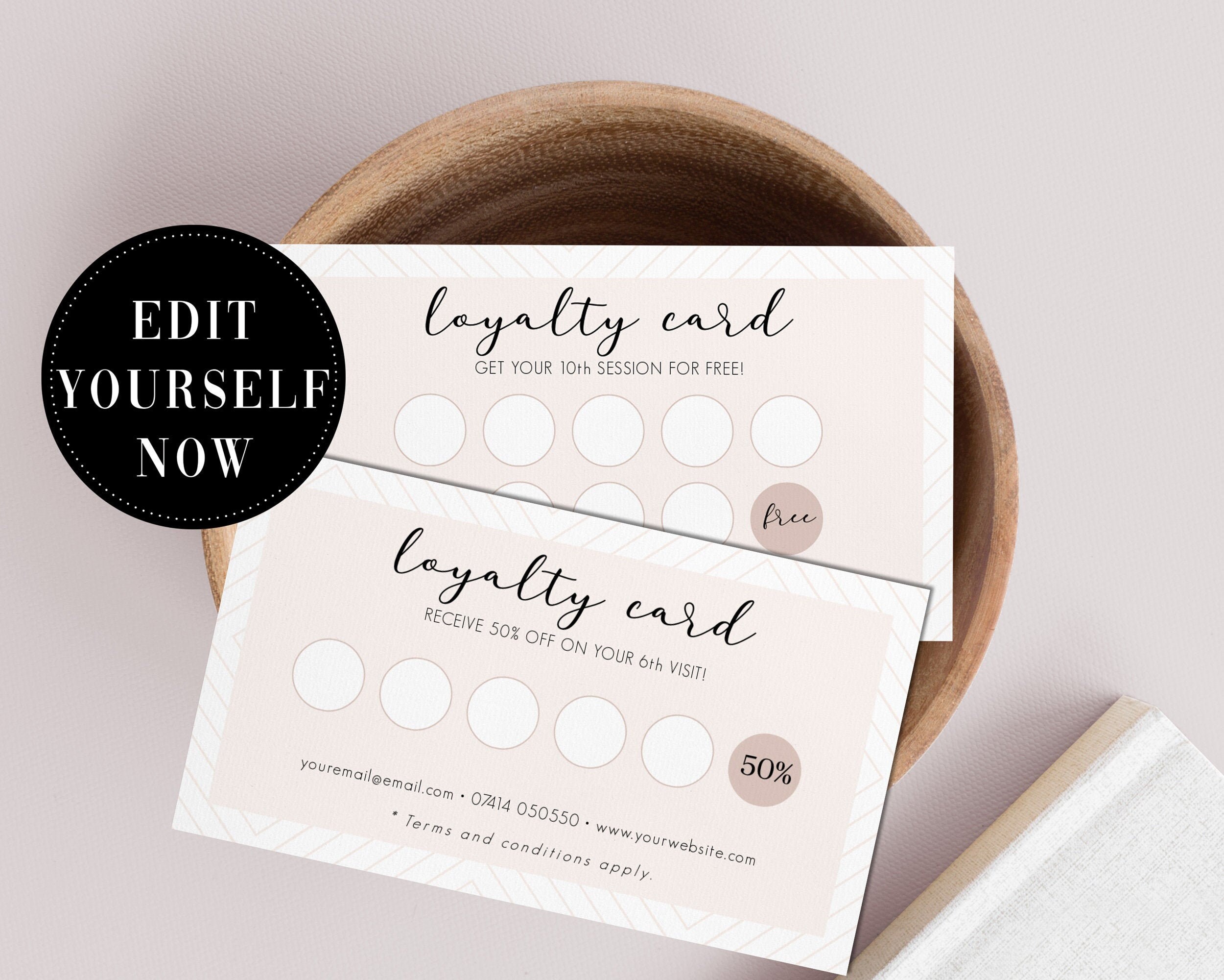 Customer Loyalty Card Template Stamp Card Editable Card | Etsy
