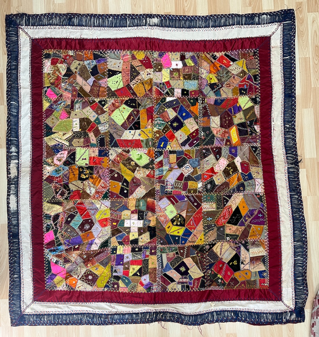 Vintage Ikat Patchwork Bed Cover, Wall Hanging, Table Cloth. - Etsy