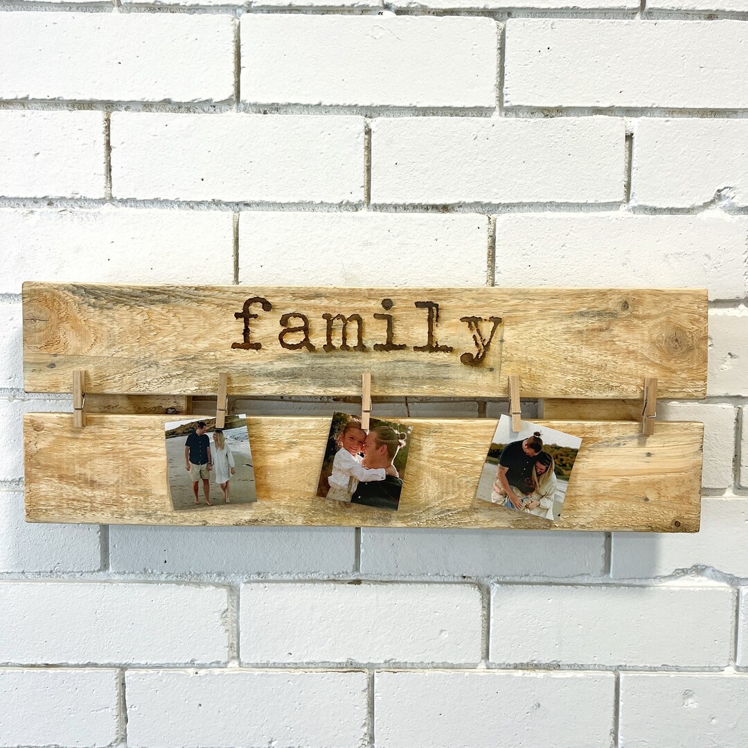 Rustic Family Peg Photo Board - Recycled and Reclaimed Timber - Etsy