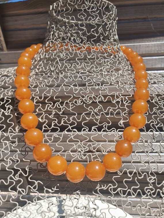 Vintage collier en ambre pressé perles rondes | Etsy
