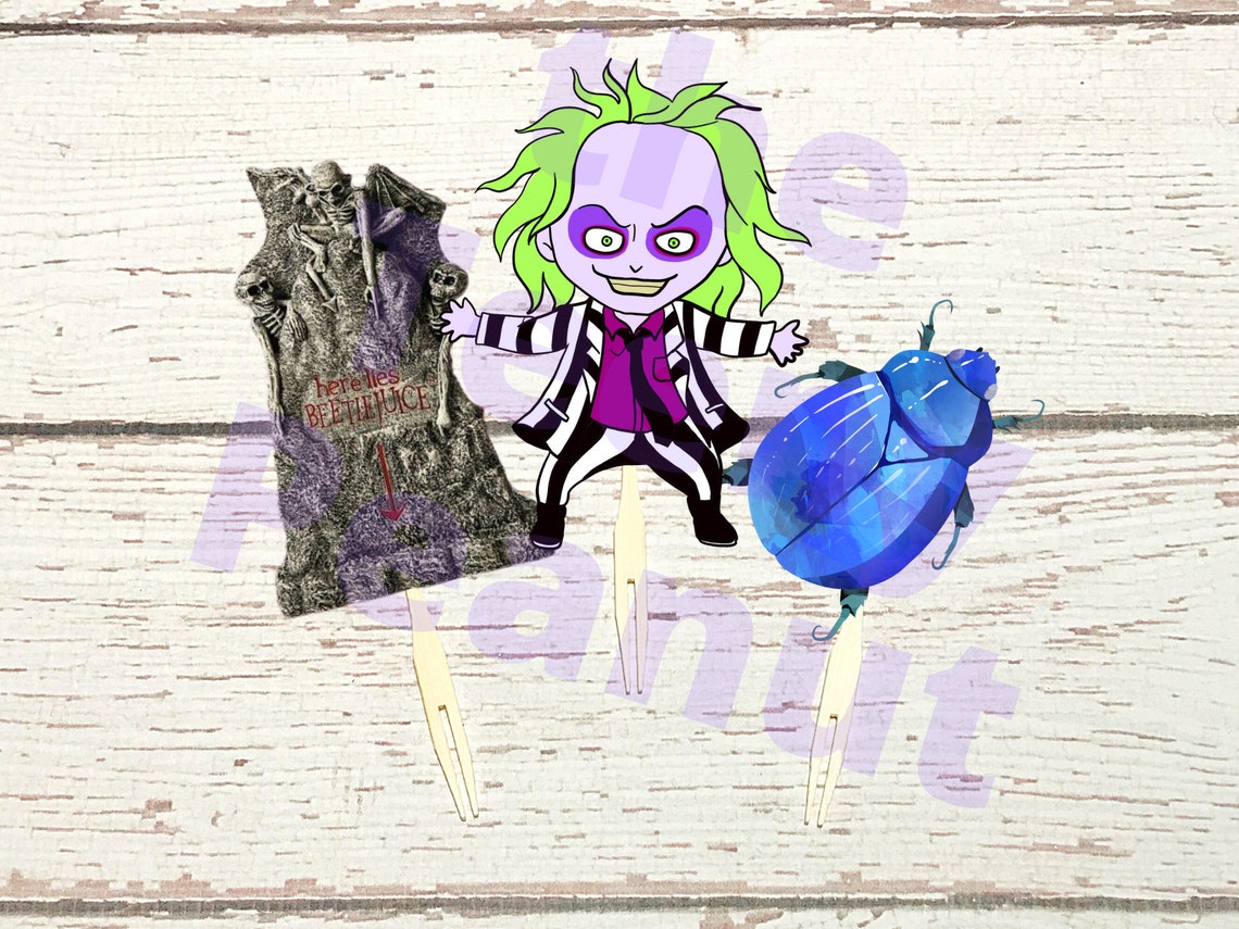Beetlejuice Cupcake Topper Halloween Party Decor Beetlejuice - Etsy