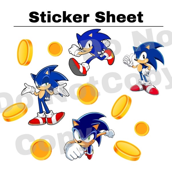 Sonic Sticker Sheet - Etsy