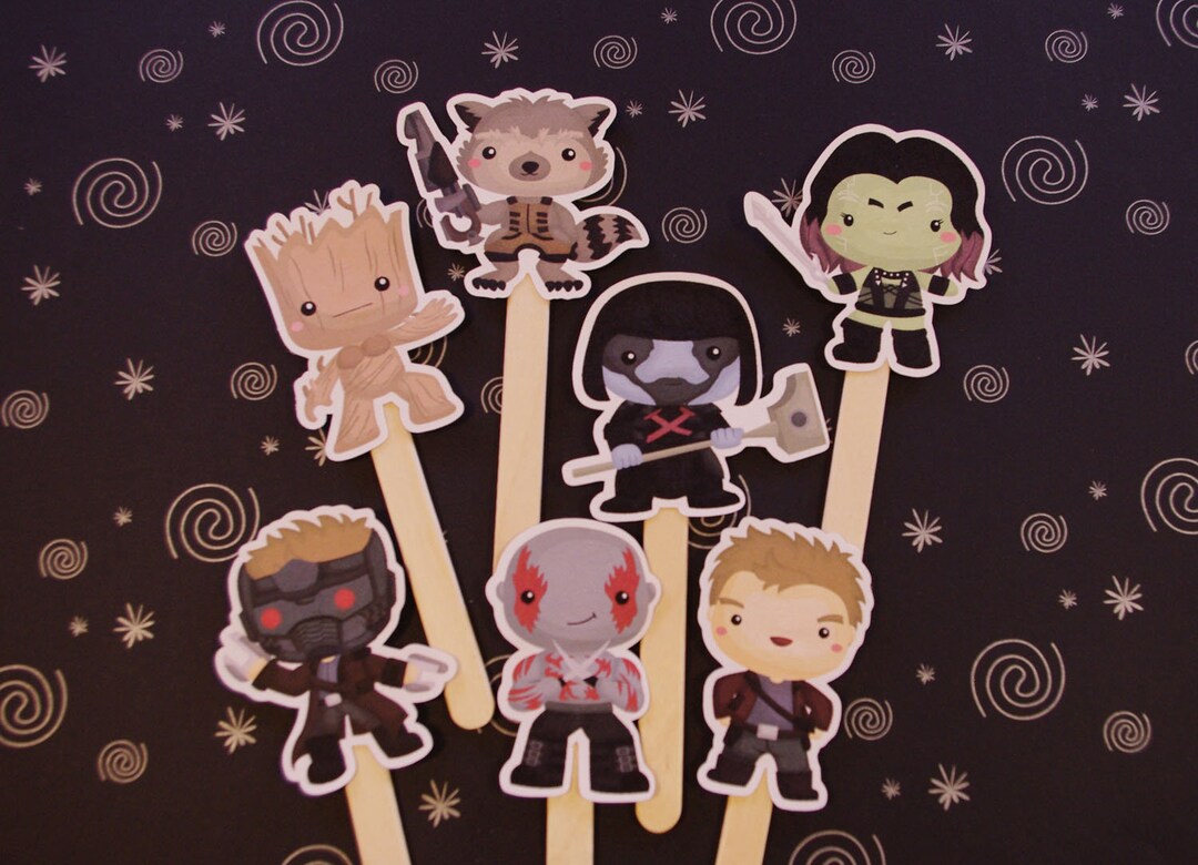 7 CT Galaxy Dudes Guardian Friends of the Galaxy Cupcake - Etsy