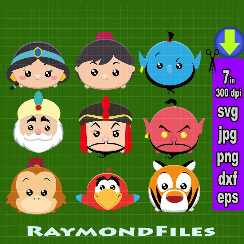 Tsum tsum Aladdin svg aladdin clipart genie svg png files | Etsy