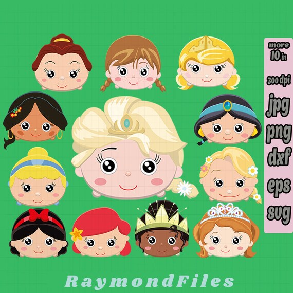 Tsum tsum svg princess svg tsum tsum clipart princess | Etsy