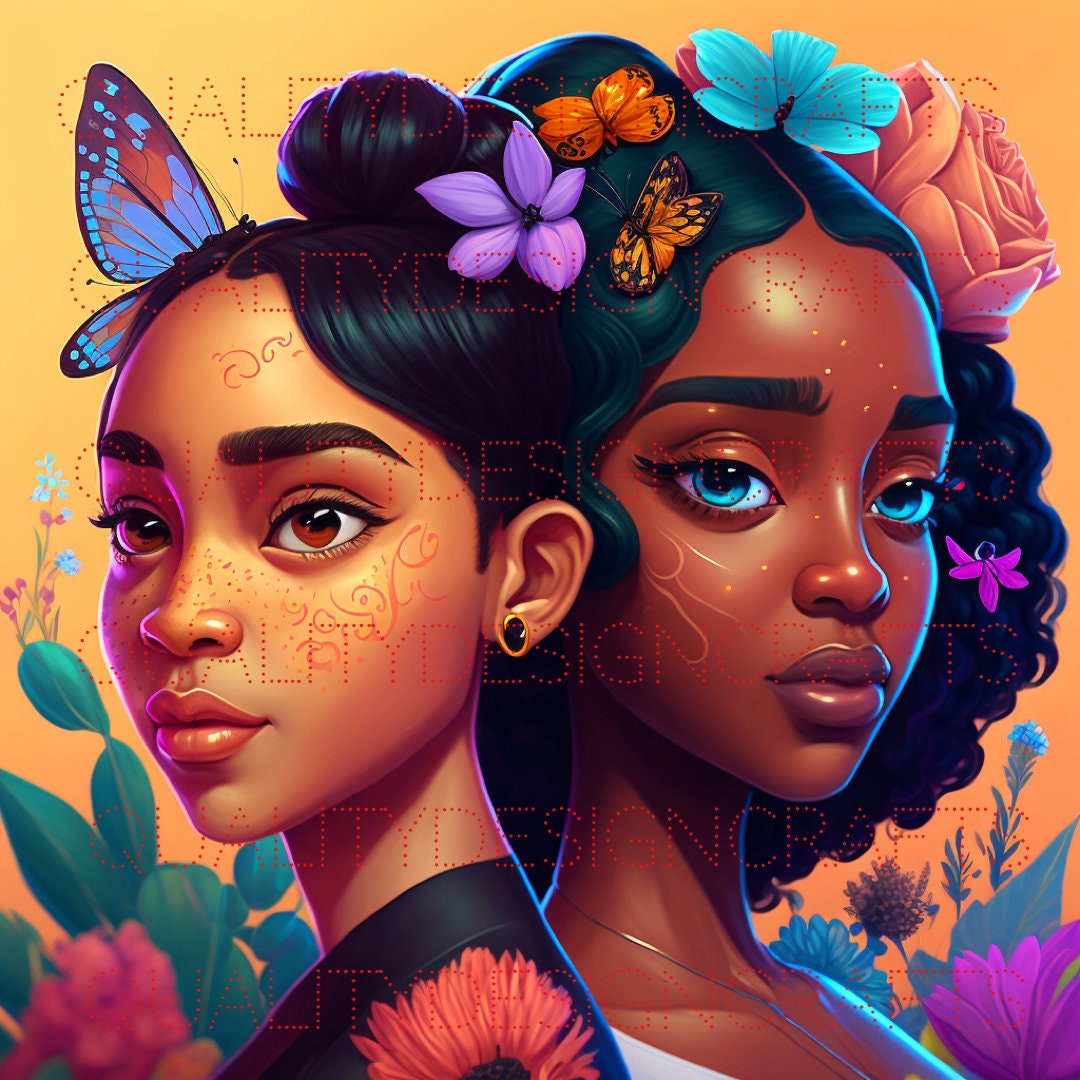 African American Sisters Clipart