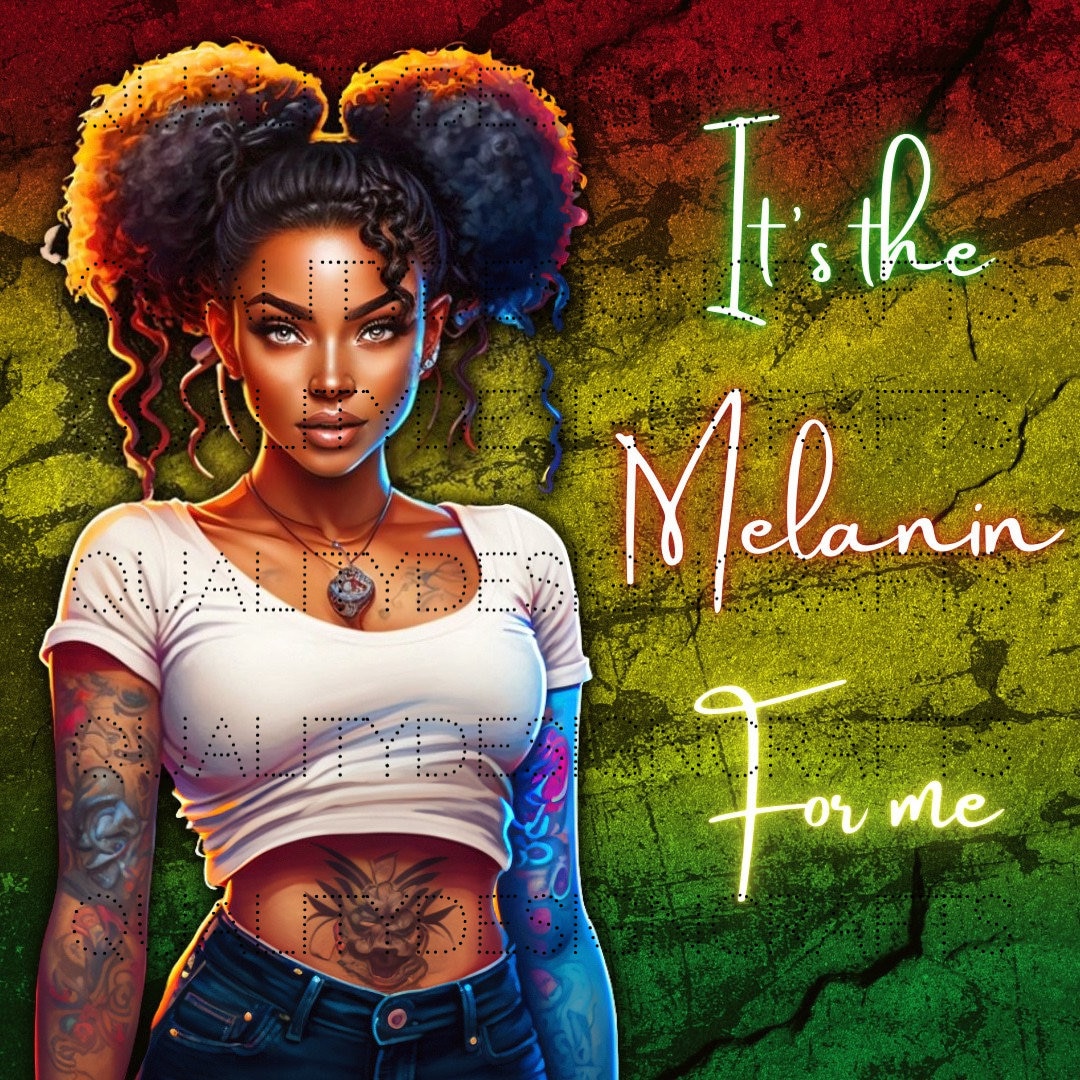 Melanin Beautiful Black Girl Magic Melanin Black Woman PNG Afro Fashion ...