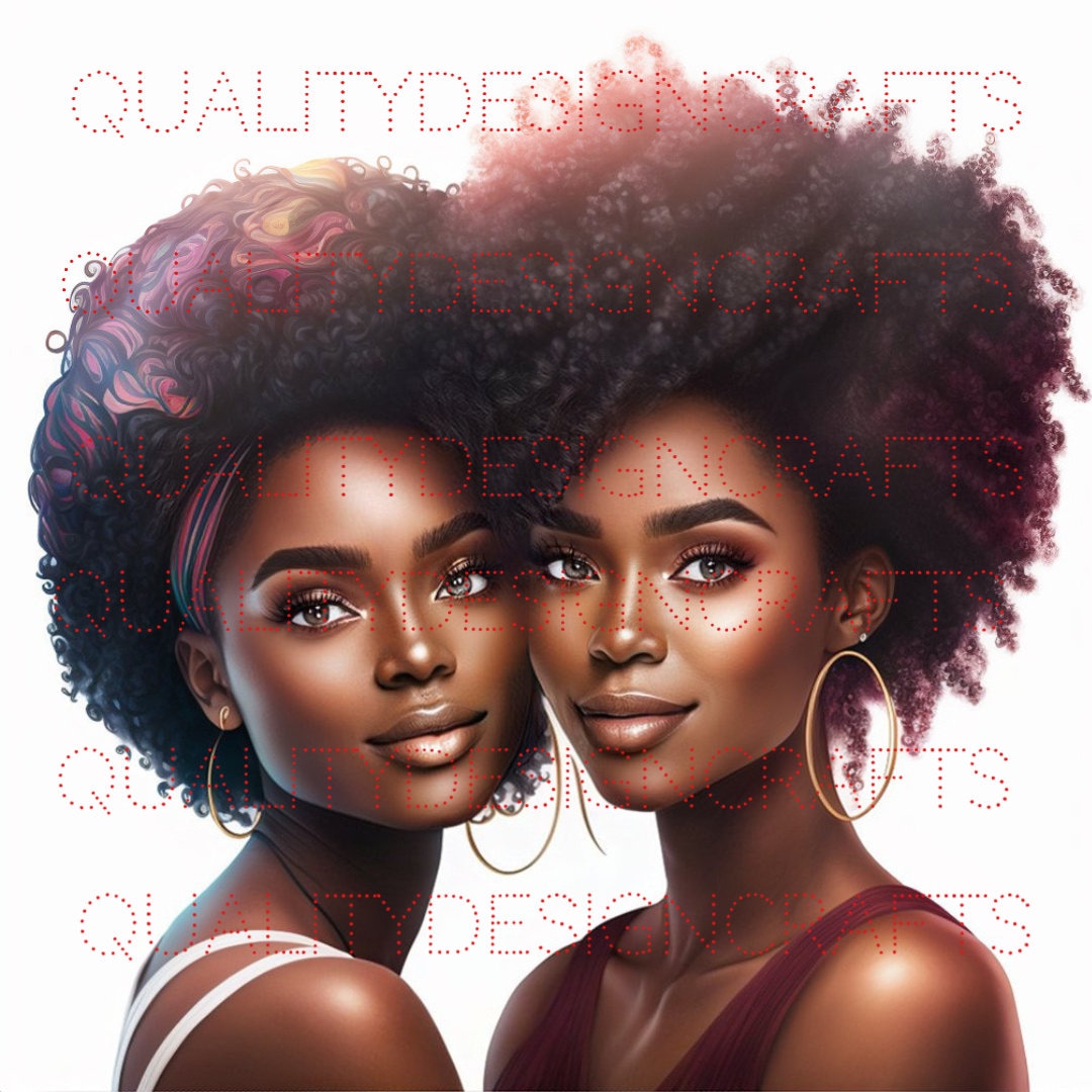 Best Friends Black Girl Magic Melanin Black Woman PNG Afro Fashion Girl ...