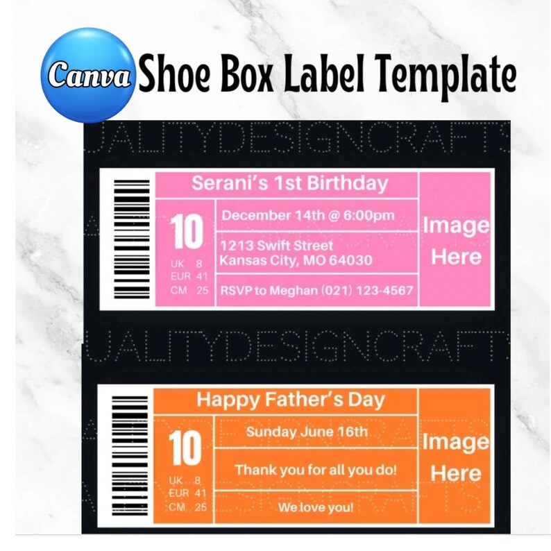 Shoe Box Party Favor Label Sneaker Template Editable Closet Organizer ...