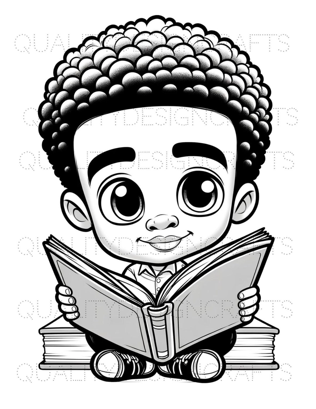 Coloring Page Black Boy Magic King Melanin Black Children PNG Afro ...