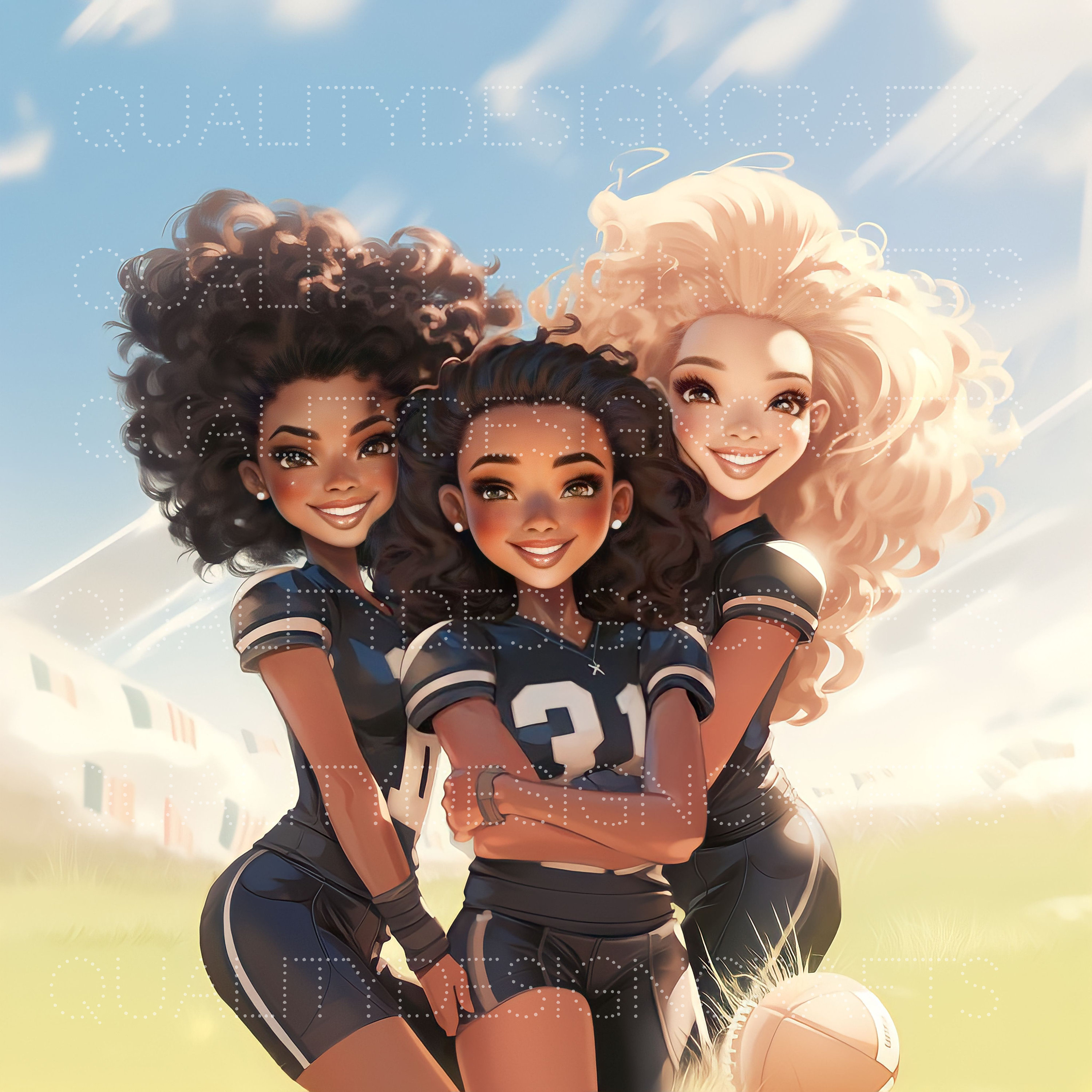 Beautiful Black Sports Girl Magic Melanin Black Woman PNG Afro Fashion ...