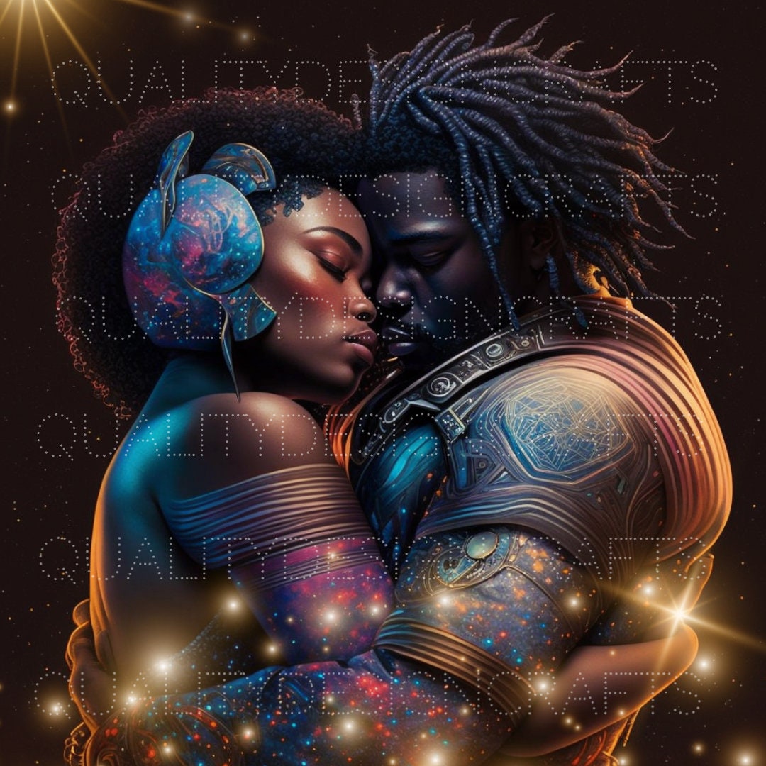 Black King and Queen Beautiful Black Love Magic Melanin Black PNG Fashion African American ...