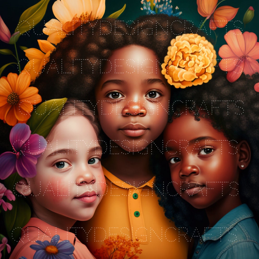 Sisterhood Beautiful Black Girl Magic Melanin Black Woman PNG Afro ...