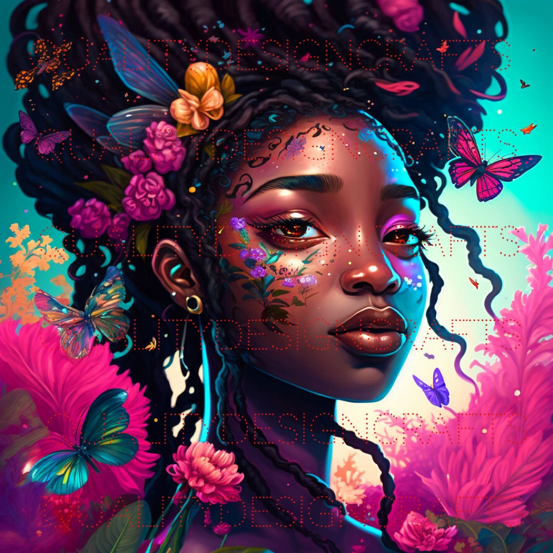 Beautiful Black Girl Magic Melanin Black Woman PNG Afro Fashion Girl ...