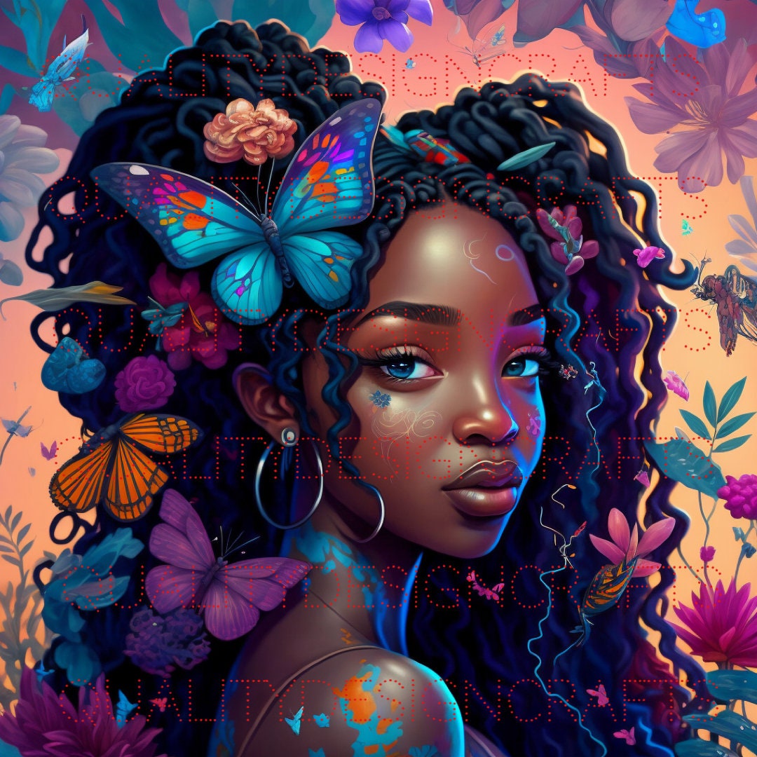 Beautiful Dreadlock Black Girl Magic Melanin Black Woman Png Etsy