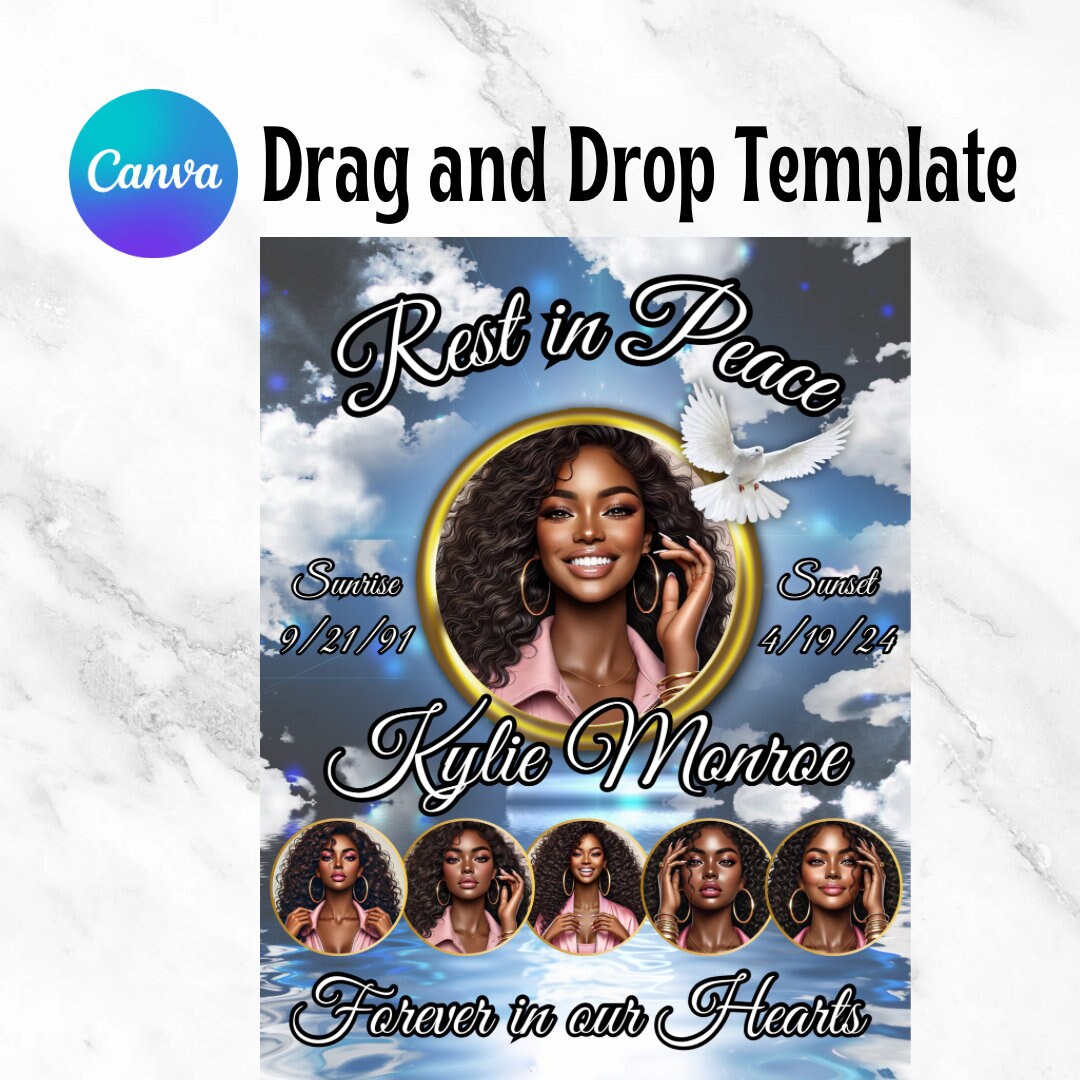 Memorial Sublimation Key Chain Editable Canva Template Obituary Cover ...