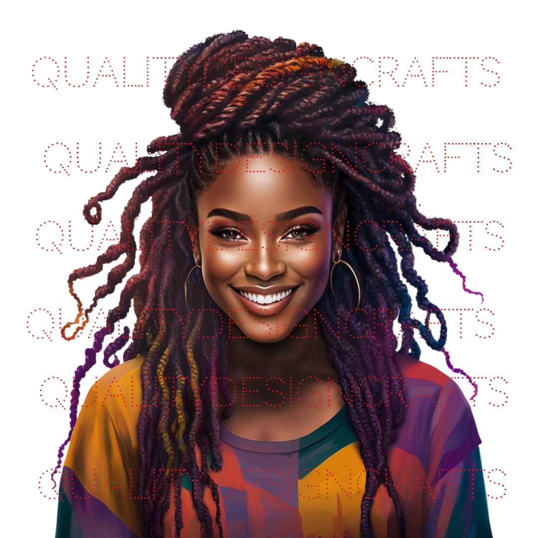 Beautiful Dread Loc Black Girl Magic Melanin Black Woman PNG Afro ...