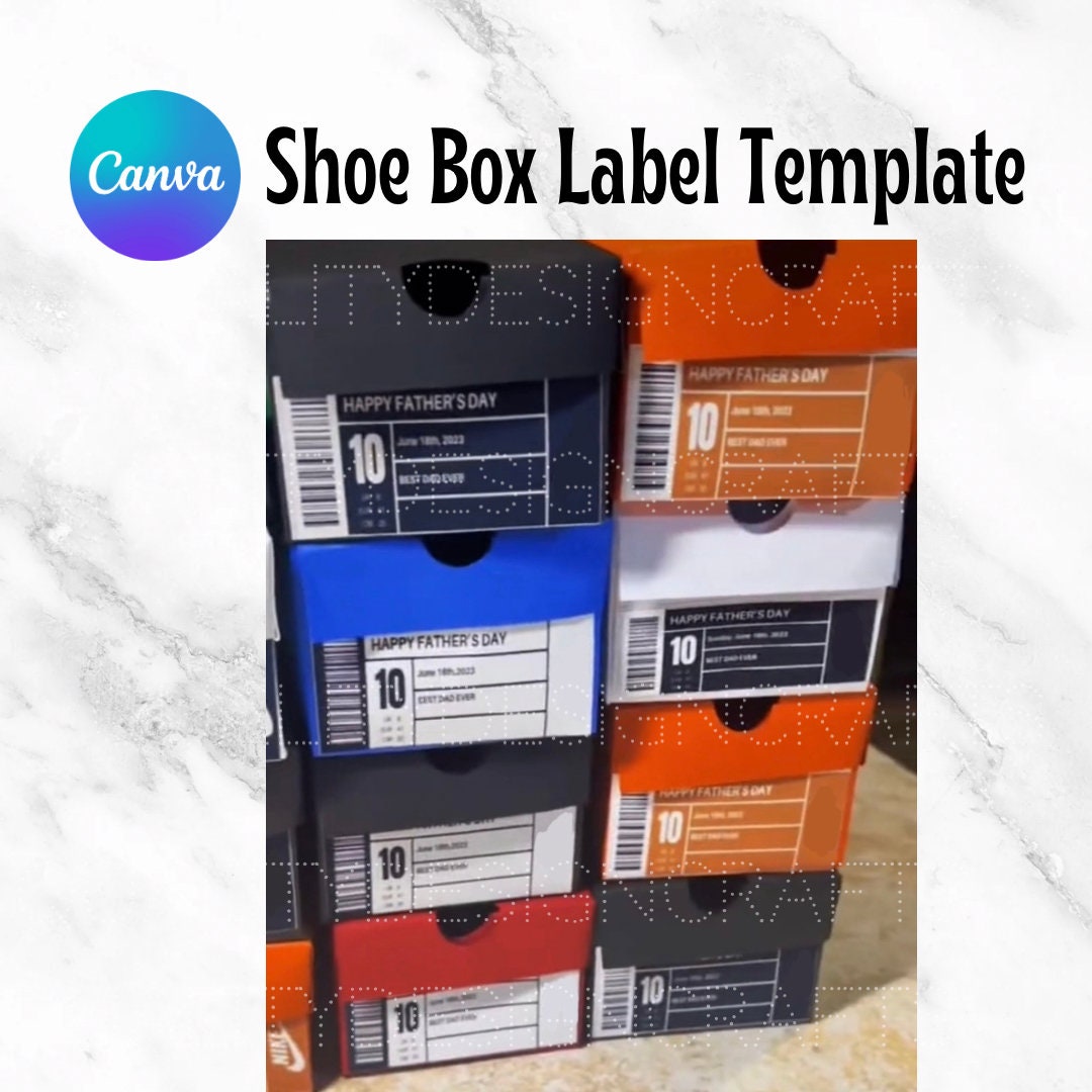 Viral Canva Template Sneaker Box Label Custom Gift for Him Daddy Custom ...